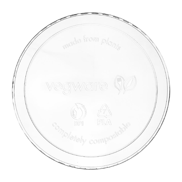 Vegware Round PLA Deli Pot Lids - Fits 8-32oz Pots (500 Pack) - JK381 ...