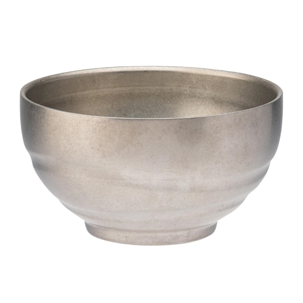 Utopia Artemis Double Walled Bowls Rumbled Steel 120mm (6 Pack) - JM357 ...