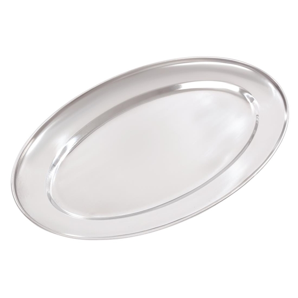 Olympia Stainless Steel Oval Serving Tray - P_K360 - Buy Online at Nisbets