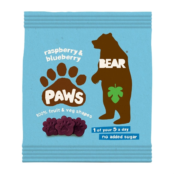 BEAR Paws Fruit Shapes Arctic Raspberry & Blueberry 20g (18 Pack ...