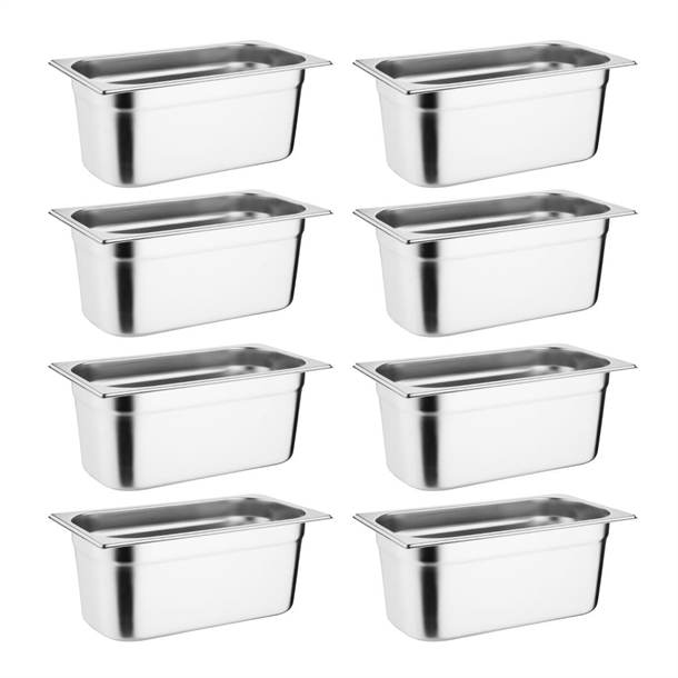 Vogue Stainless Steel Gastronorm Tray Set 8 x 1/3 - S728 - Buy Online ...