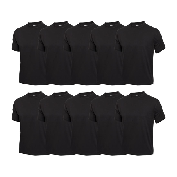 Nisbets Essentials T-Shirts Black (10 Pack) - P_SA842 - Nisbets