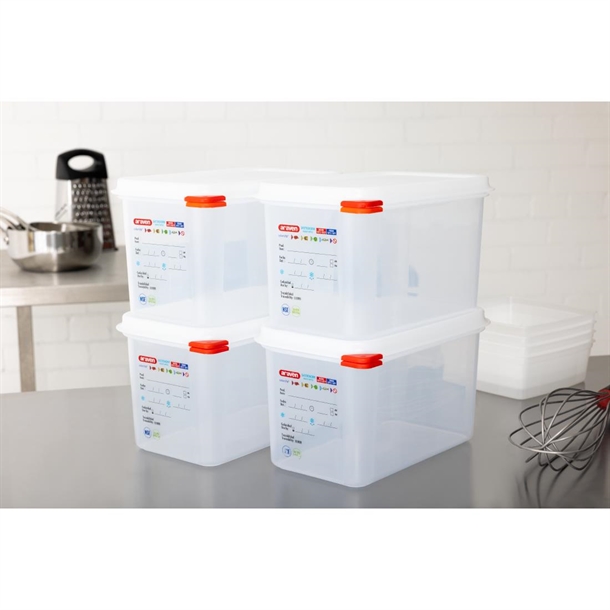 Araven Polypropylene 1/4 Gastronorm Food Containers 4.3Ltr (Pack of 4 ...