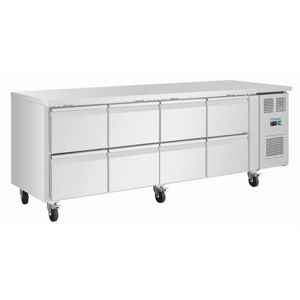 Polar U-Series Eight Drawer Gastronorm Counter Fridge - UA102 - Nisbets