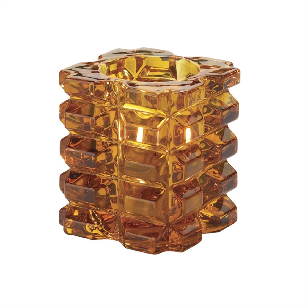 Hollowick Faceted Cube Amber Glasses Votive 76x 83mm (6 Pack) - VV4060 ...