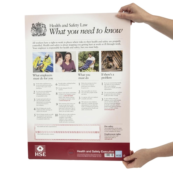 Health & Safety Law Poster A2 - Y925 - Buy Online at Nisbets