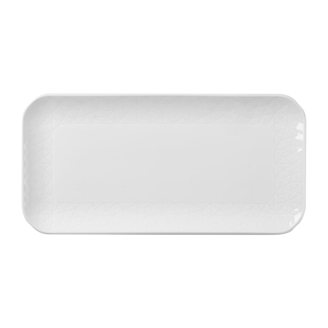 Churchill Alchemy Abstract White Shallow Oblong Trays (Pack of 6 ...