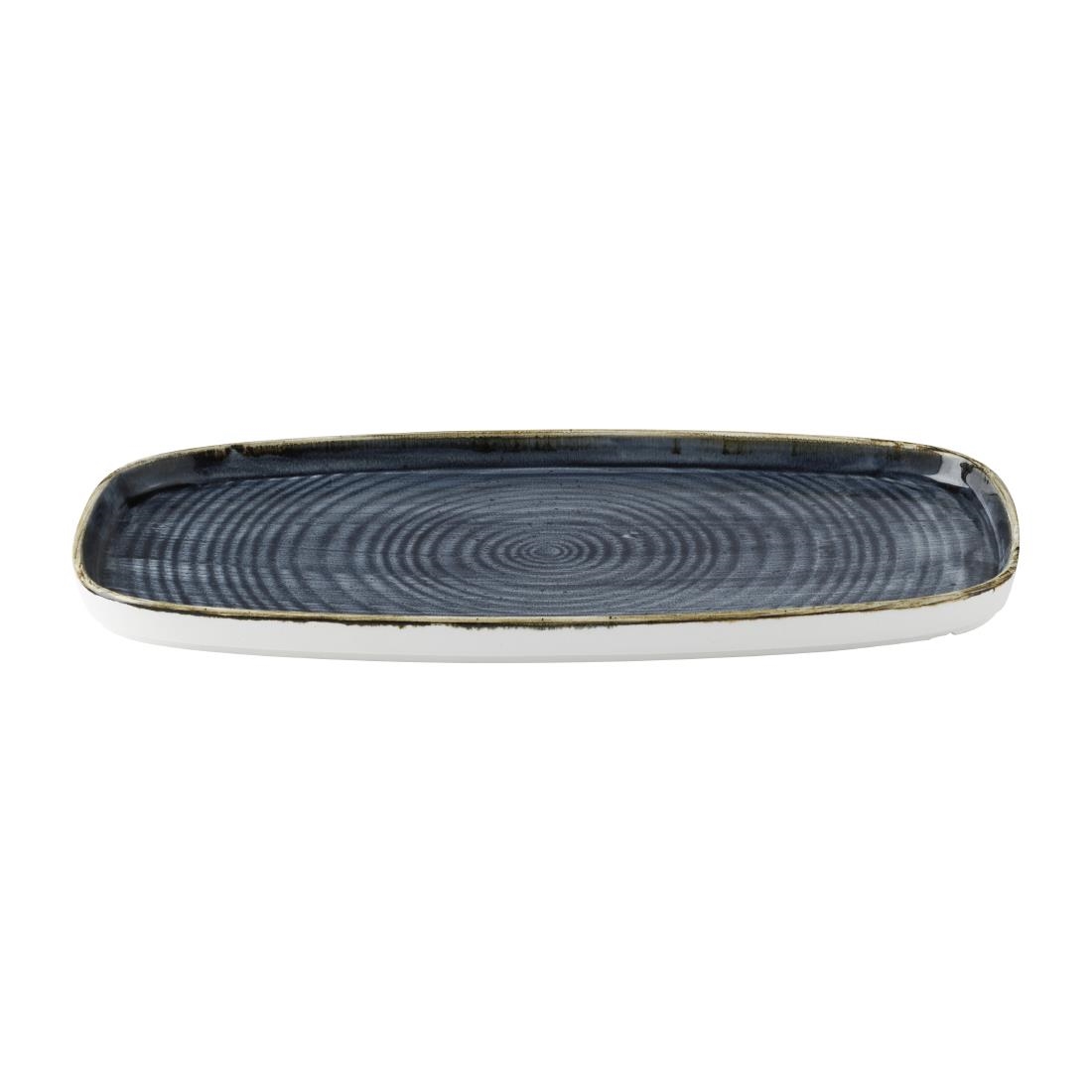 Churchill Stonecast Blueberry Chefs' Walled Oblong Plate 350mm (Pack of ...