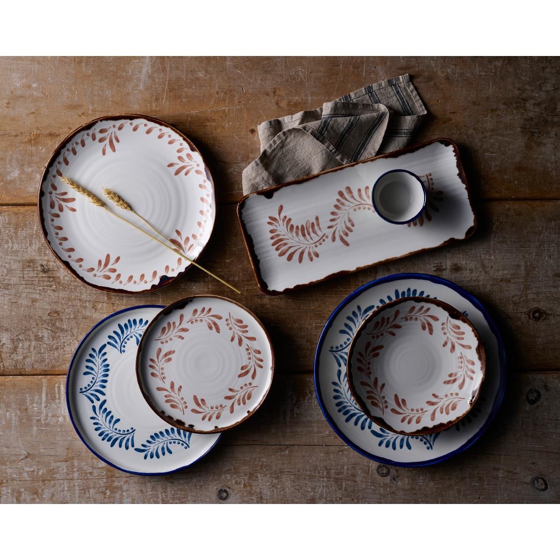 Dudson Harvest Mediterranean Blue Round Walled Plate 210mm (Pack of 6 ...
