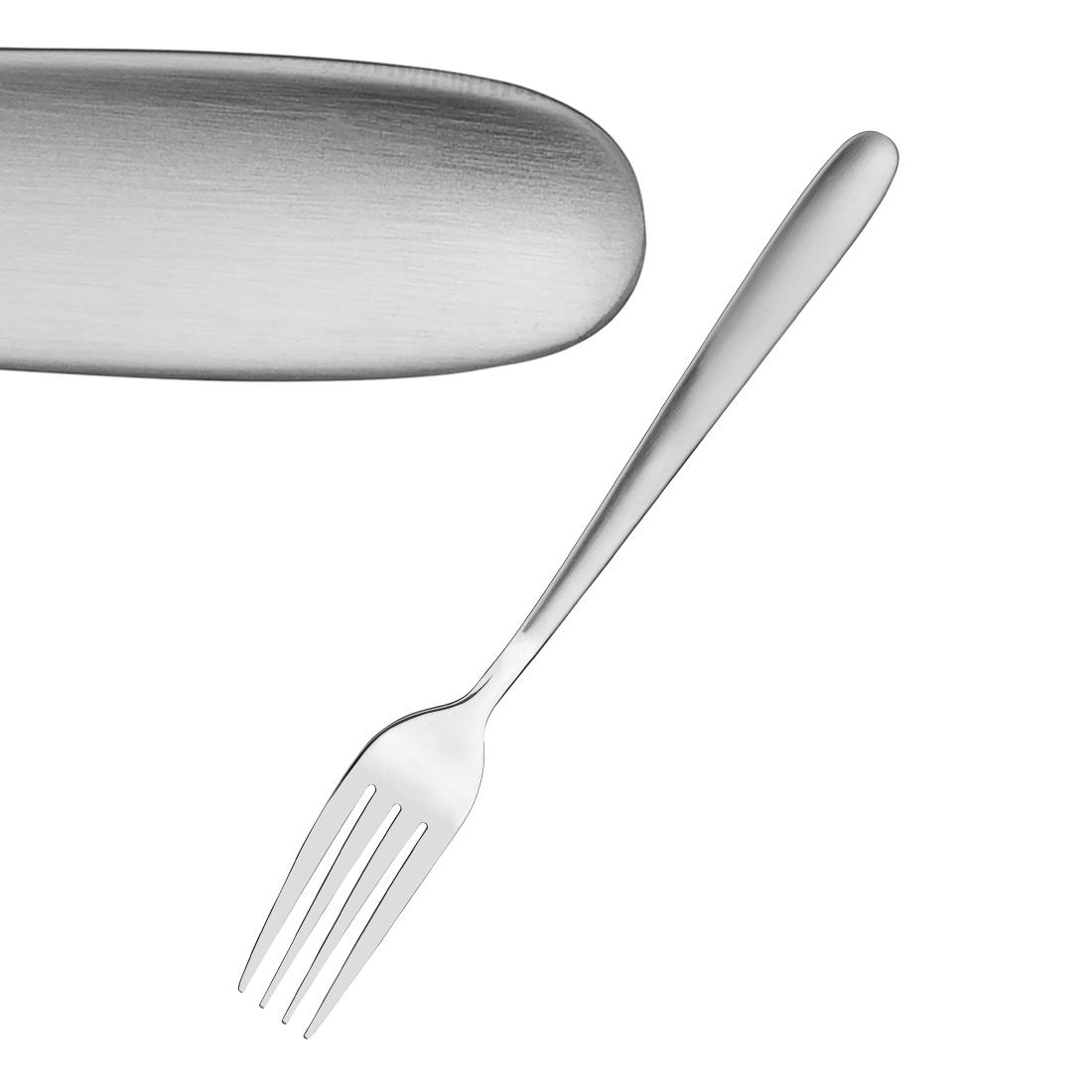 Tablekraft Café Table Fork - Satin Finish St/St 18/0 (Pack of 12 ...