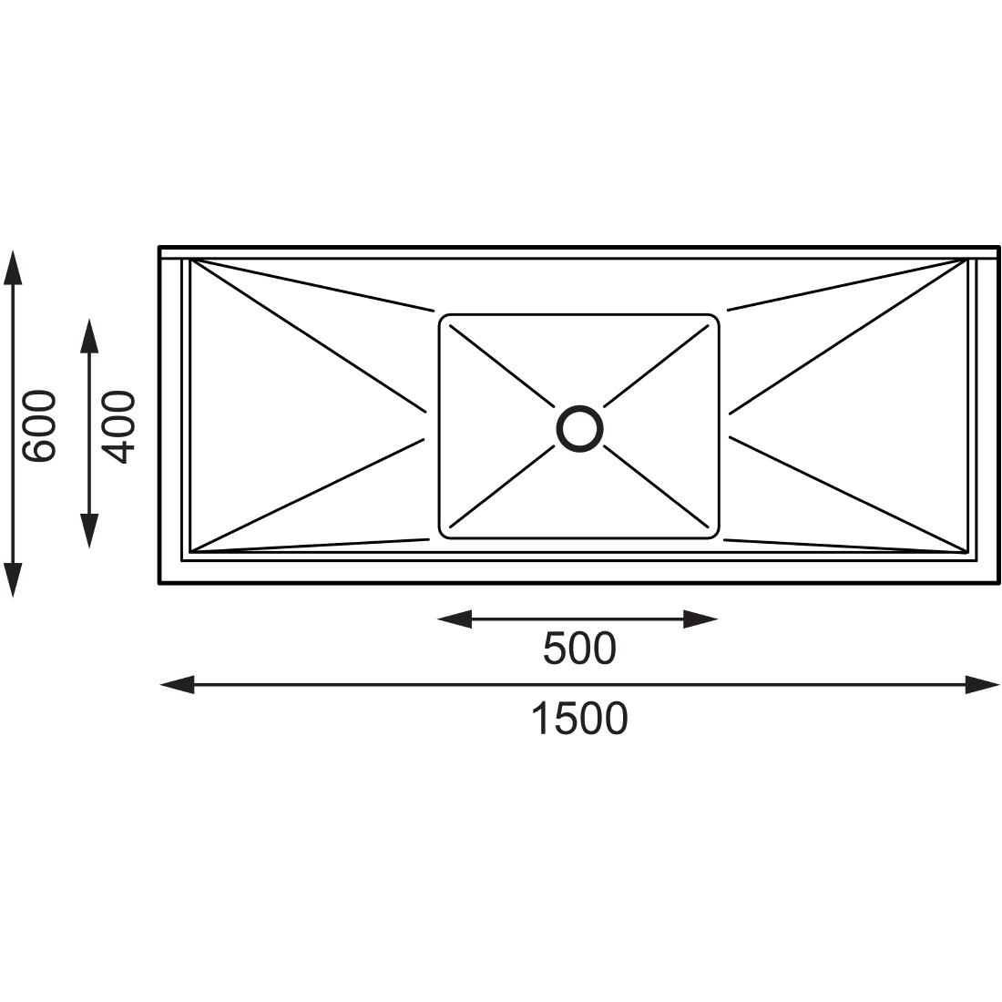 Vogue Single Sink Double Drainer 1500mm - HC906 - Buy Online at Nisbets