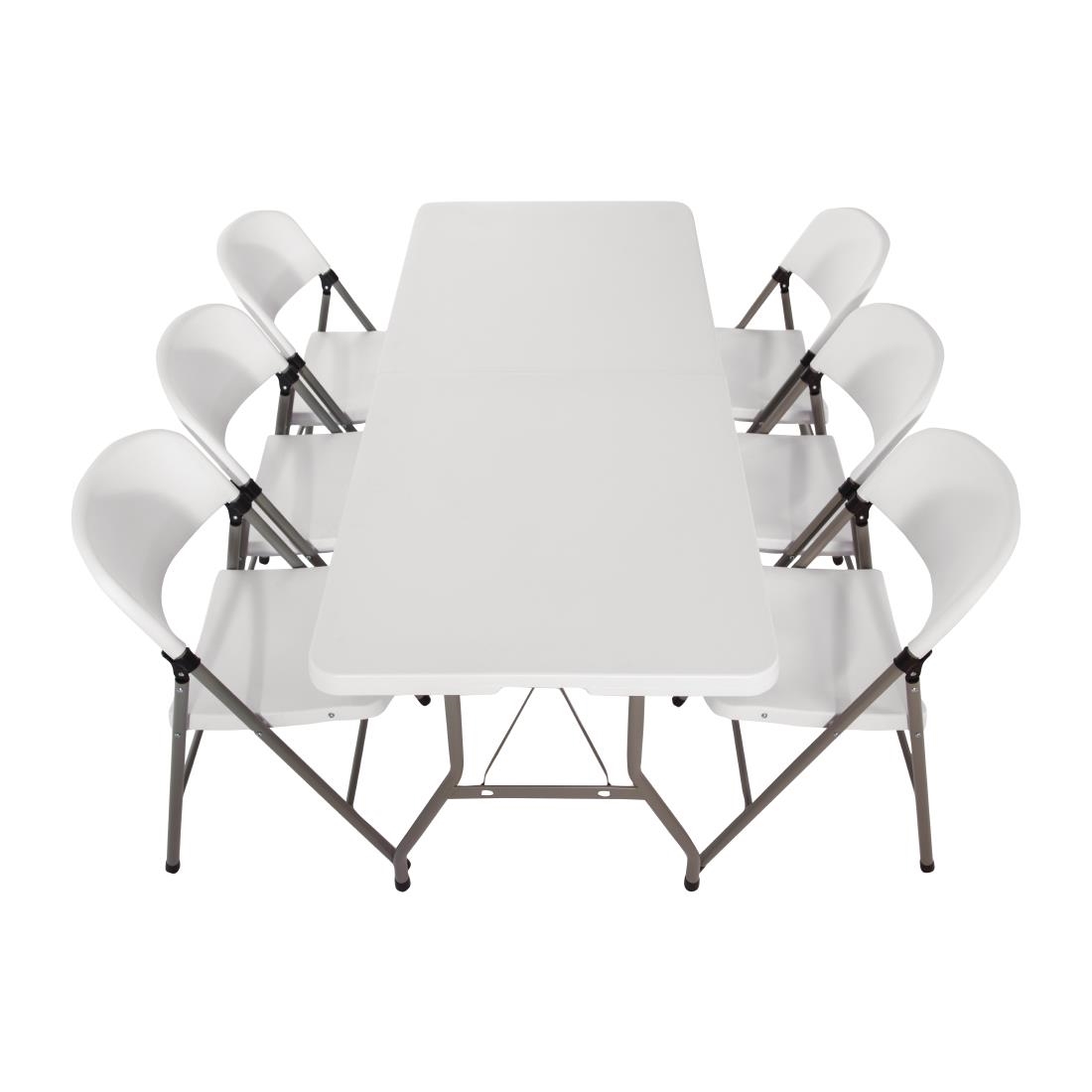 Special Offer Bolero PE Centre Folding Table 6ft with Six Folding ...